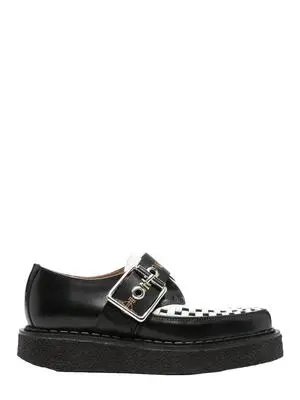 VIVIENNE WESTWOOD George Cox Pointed Toe Leather Monk Strap Shoes - Black