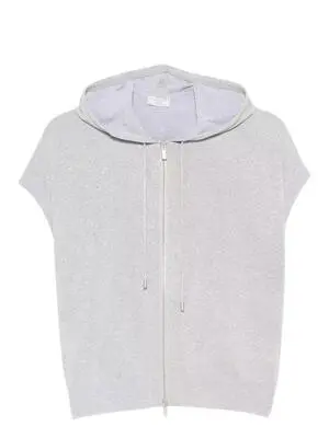 Peserico Cap-sleeve Zip-up Cardigan - Grey