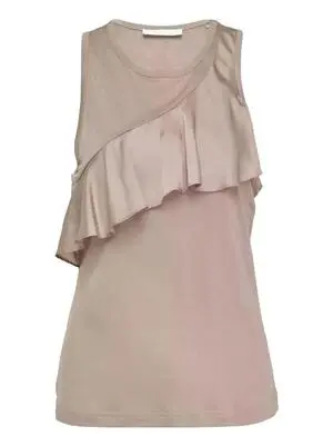 CLUB21 COLLECTION Ruffled Jersey Top - Neutrals