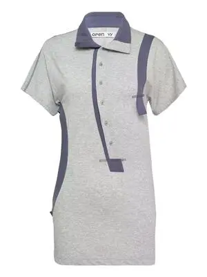 OPEN YY Button-panel Polo Top - Grey