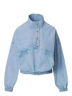 Rag & Bone Miramar Flyweight Popover Top - Blue