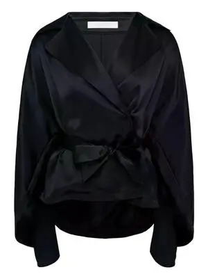 CLUB21 COLLECTION Amelie Silk-satin Jacket - Black