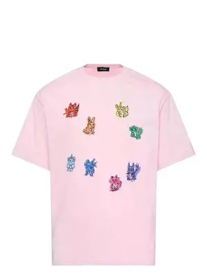We11Done Sticker-print T-shirt - Pink
