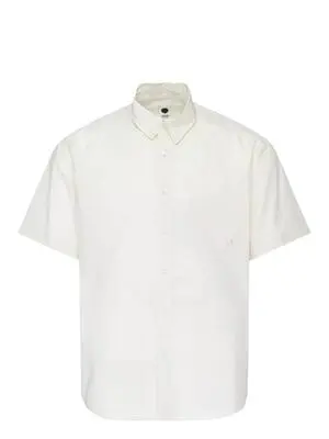 VOWELS Short-sleeve Button-up Shirt - Neutrals