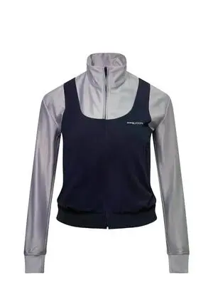 PUSHBUTTON Layered-design Zip-up Sweatshirt - Blue