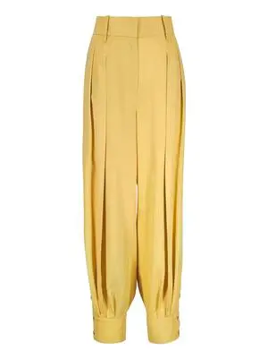 Michael Kors Pleated Tapered Trousers - Yellow