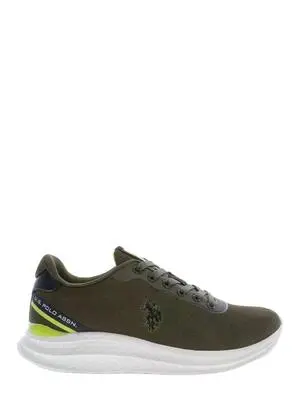 U.s. Polo Assn. Logo-patch Lace-up Sneakers - Green