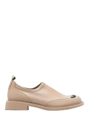 LINDA BAUMANN Logo-plaque Loafers - Neutrals