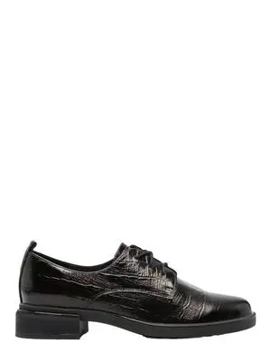 LINDA BAUMANN Croc-effect Oxford Shoes - Red