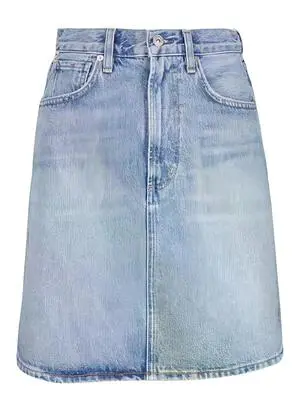 Citizens Of Humanity Faded-effect Denim A-line Skirt - Blue