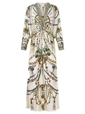 Camilla Twist-front Batwing Maxi Dress - Neutrals