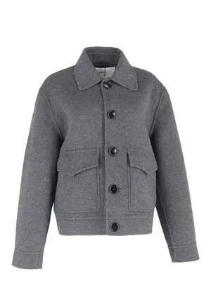 AMI Paris Boxy Fit Double-face Jacket - Grey