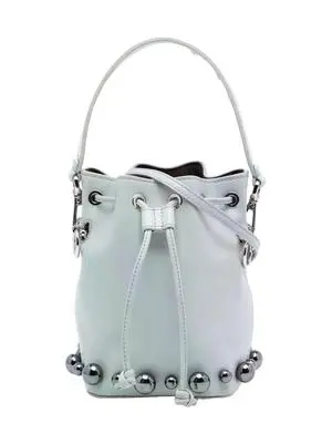 Fendi Mini Leather Mon Tresor Bucket Bag - Grey