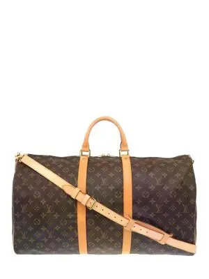 LOUIS VUITTON 2007 Monogram Keepall Bandouliere 55 Travel Bag - Brown