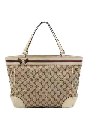 Gucci Gg Canvas Web Mayfair Tote Bag - Neutrals