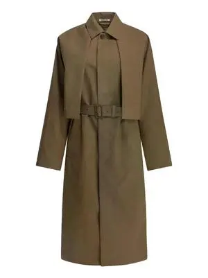Auralee Belted Layered Coat - Brown