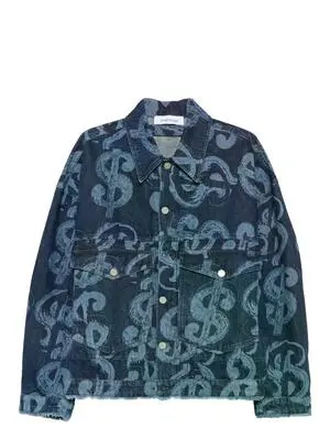 Études Studio Dollar-print Denim Jacket - Blue