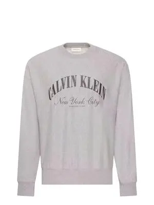 Calvin Klein Logo-embroidered Sweatshirt - Grey
