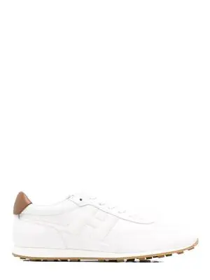 Hogan Logo-patch Leather Sneakers - White
