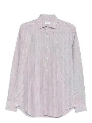 XACUS Striped Long-sleeve Shirt - Brown