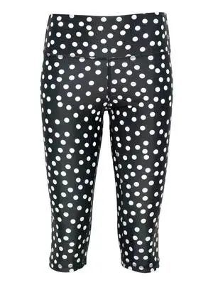 LESLIE AMON Capri Polka-dot Print Shorts - Black
