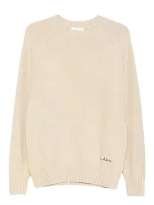LES DEUX Raglan-sleeve Logo-embroidered Sweater - Neutrals