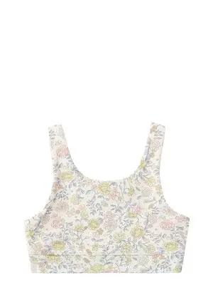 RYLEE + CRU Rylee + Cru Swift Sports Bra In White. Citron Bloom
