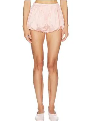 HELSA Sateen Puff Shorts - Shell Pink