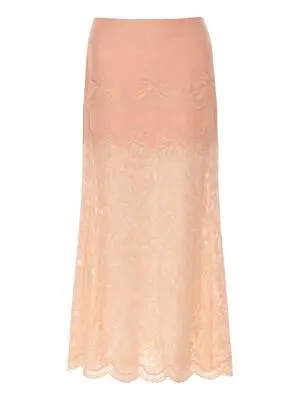 Rabanne Midi Lace Skirt - Pink