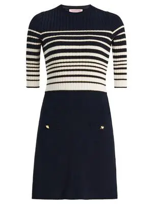 Valentino Garavani Knit Mini Dress - Navy