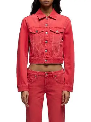 7 For All Mankind Shrunken Jean Jacket Flame
