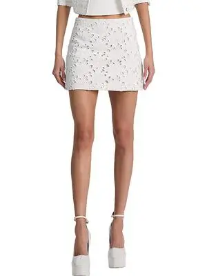 Alice + Olivia Riley Mini Skirt - Off White