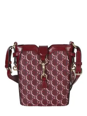 Gucci Gg Shadow Monogram Canvas Jackie Bucket Bag - Red