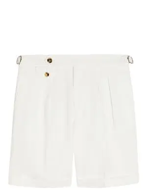 Brunello Cucinelli Cotton And Linen-blend Bermuda Shorts - Off White
