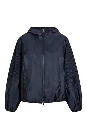 Moncler Zelkova Embroidered Nylon Jacket - Navy