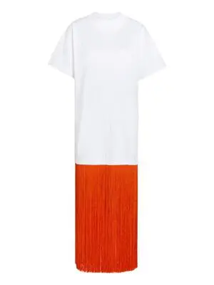 Alaïa Fringed Cotton T-shirt - White