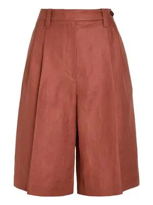 BRUNELLO CUCINELLI Pleated Linen Bermuda Shorts