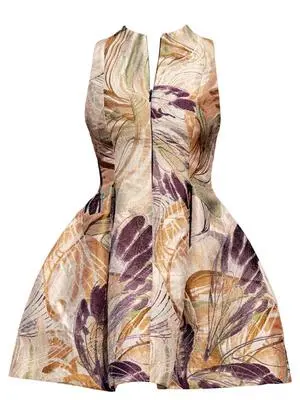 ANDREA IYAMAH Venti Vibra Jacquard Pleated Mini Dress - Multicolor