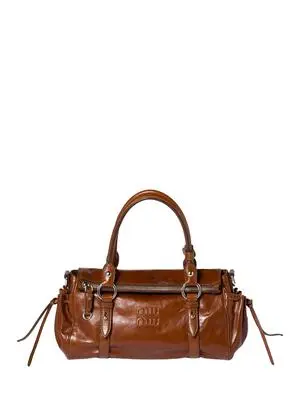 Miu Miu Glossy Leather Handbag - Palisander