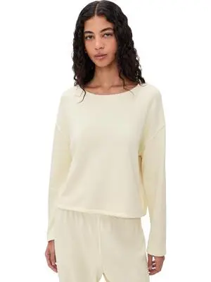 PERFECTWHITETEE Briana Long Sleeve Tee - Custard
