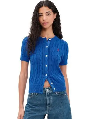 Polo Ralph Lauren Cable Knit Cardigan - Gala Blue