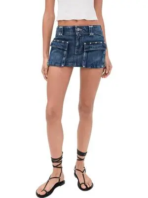 Free People Hera Studded Denim Mini Skirt - Juno