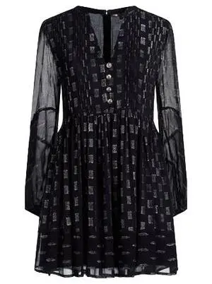 Maje Mini Dress Midnight Viscose And Metal Fiber - Blue