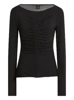 Pinko Modal Stretch Boatneck Long Sleeve Top - Black