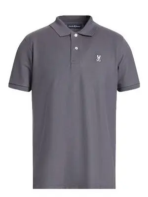 Psycho Bunny Man Polo Shirt Charcoal Size 42 Pima Cotton Grey