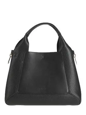 Furla Pebbled Leather Hobo Bag With Detachable Shoulder Strap - Black