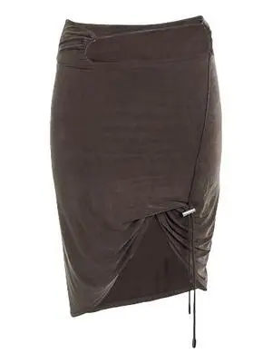 Jacquemus Asymmetric Jersey Mini Skirt - Brown