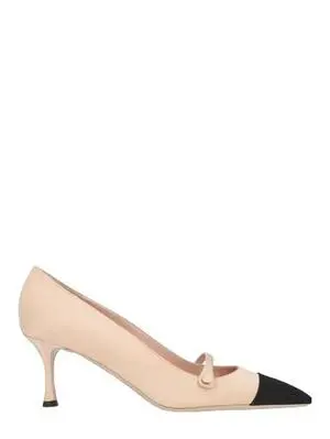 N°21 Two-tone Satin Pumps With Kitten Heel - Blush