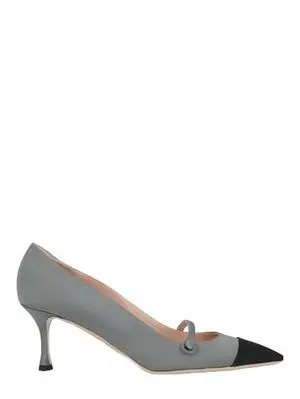 N°21 Two-tone Satin Pumps With Kitten Heel - Grey