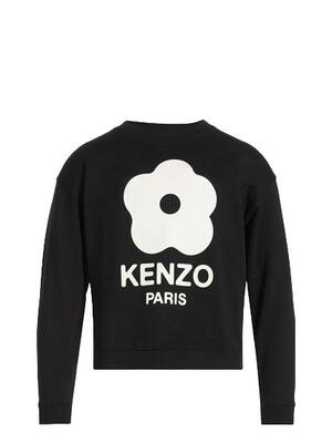 Kenzo Cotton Sweatshirt With Graphic Print - Black